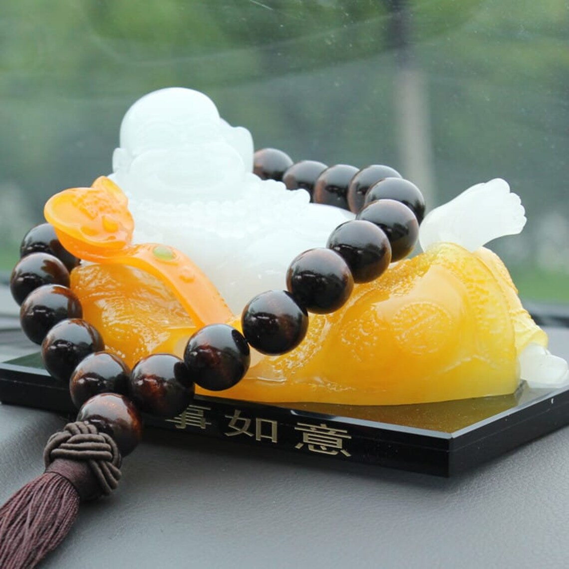 Wood Buddha Beads Car Rearview Mirror Hanging Pendant Car - Etsy