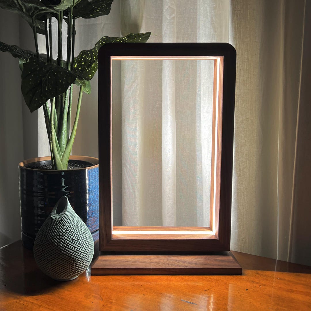 Modern LED Wood Table Lamp, Mid Century Light Fixture, Minimalist ...