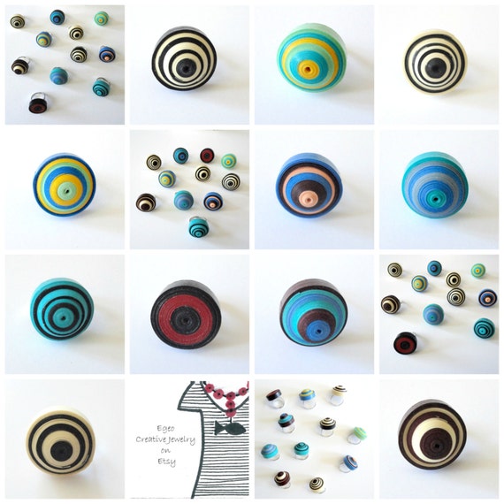 Colorful Jewelry Summer Paper Round Ring With an Adjustable - Etsy