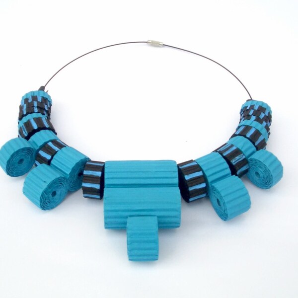 Paper Ring Black & White Chunky Paper Round Ring With an Adjustable ...