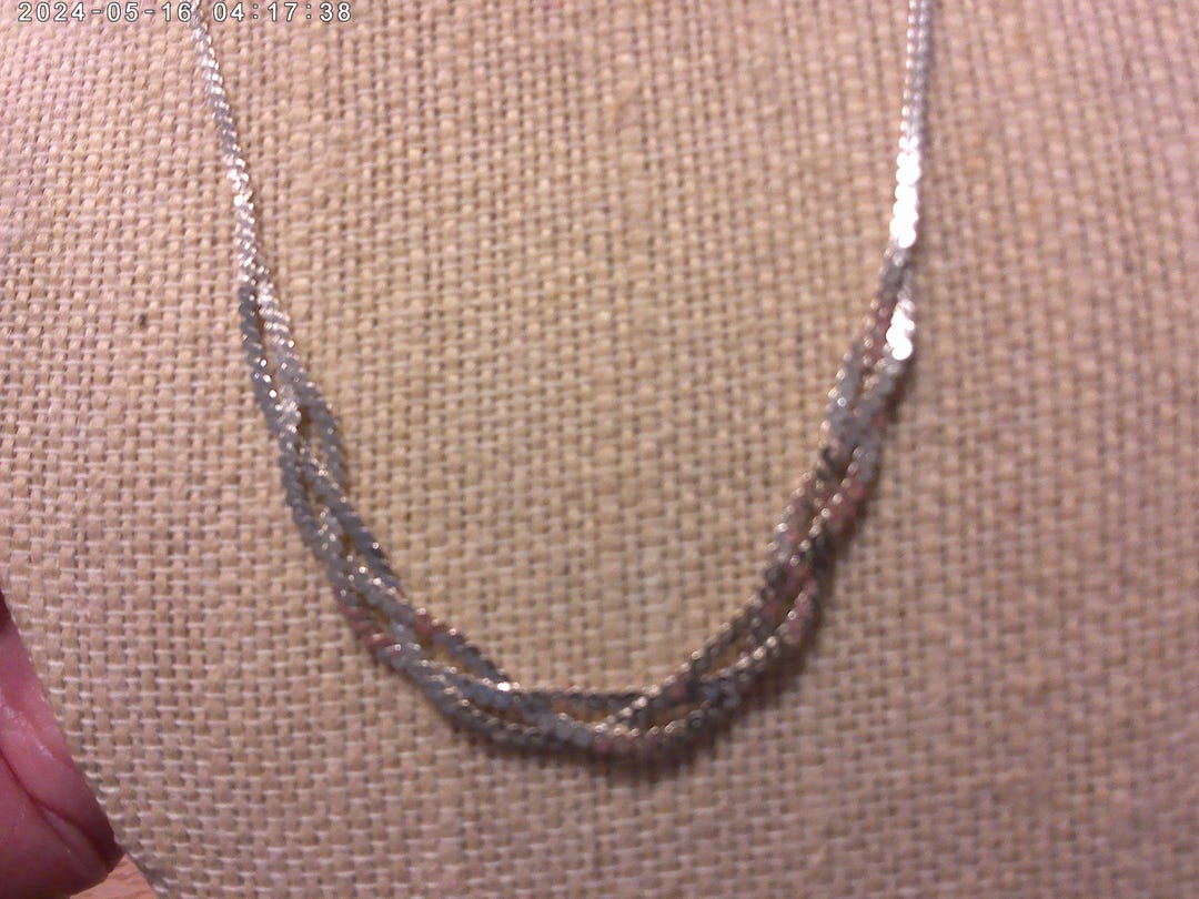 Sterling Silver Braided Petite Chain Necklace 18 In. - Etsy