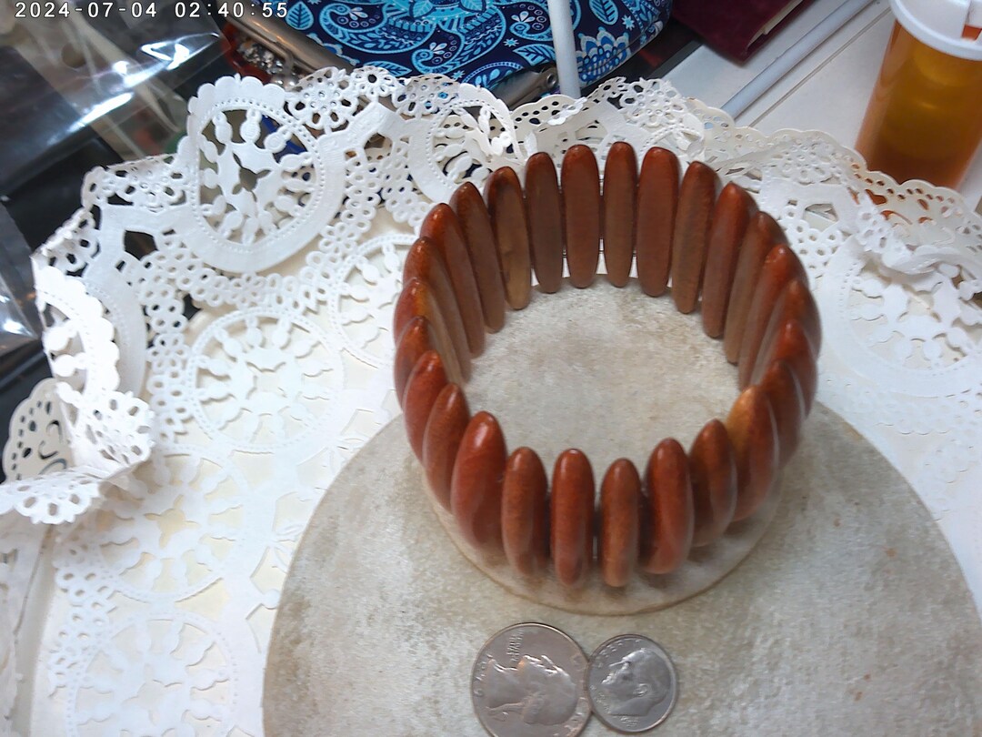 Hawaii Koa Wood Carved Stretch Bracelet - Etsy