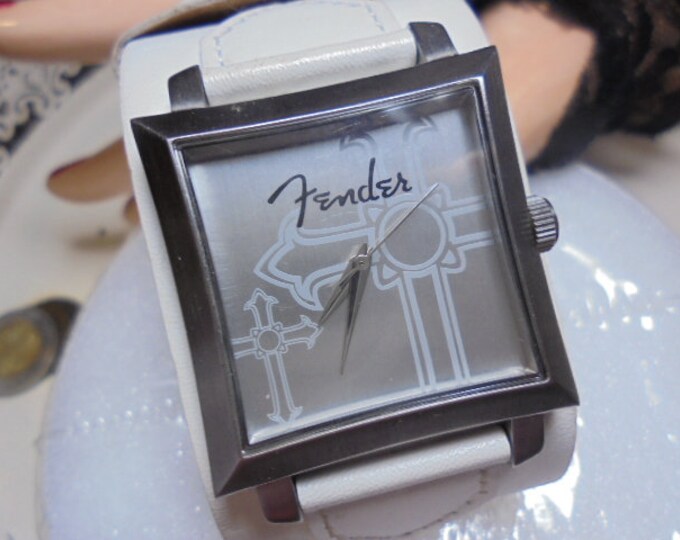 Fender Crosses White Leather Band Men's/women's Wrist Watch Works - Etsy