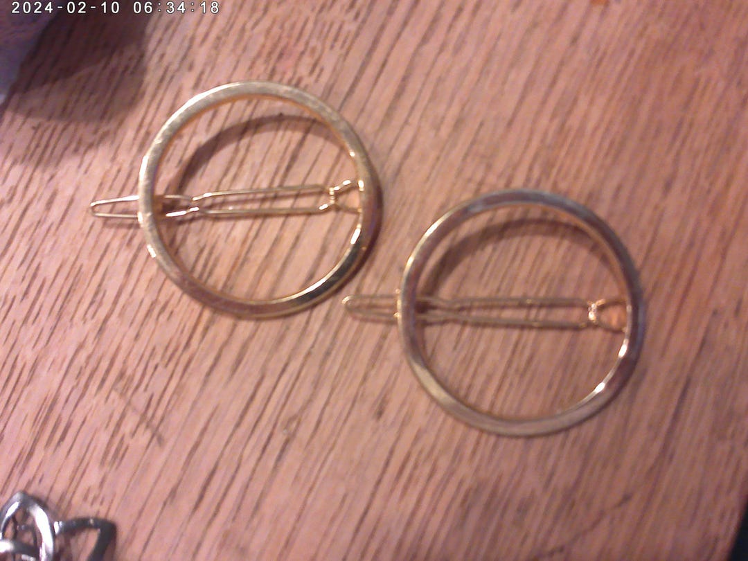 Large Round Gold Tone Clip Vintage Hair Barrettes - Etsy