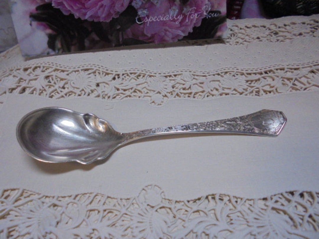 Sterling Silver Sugar/jelly Spoon Grape Vine Leaves ,sterling SSMC 5 3/ ...