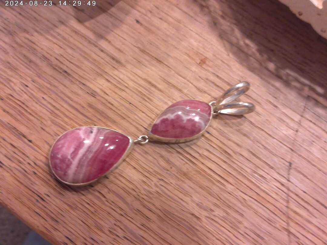 Sterling Silver Signed "m. Silversmith" Long Double Pink Gemstone ...