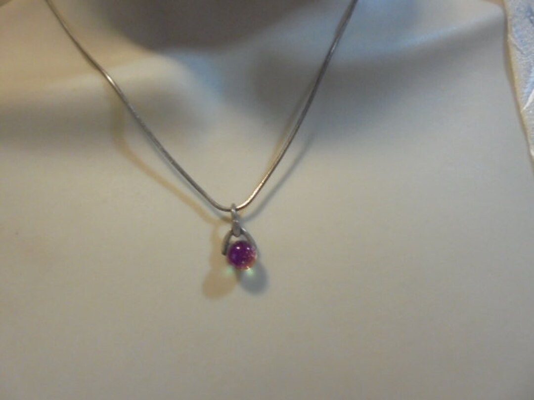 Sterling Silver Color Changing Stone Pendant Chain Necklace 16 In. - Etsy