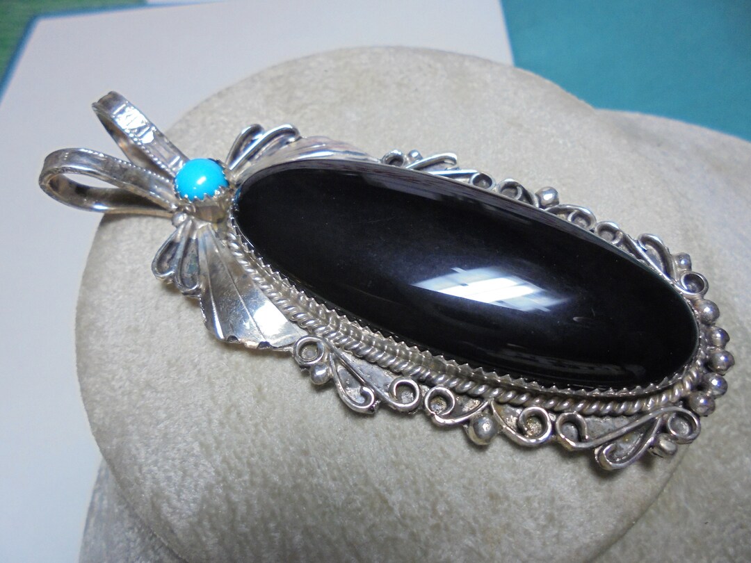 Sterling Silver Navajo Native Hand Made Large Vintage Signed Pendant #2 ...