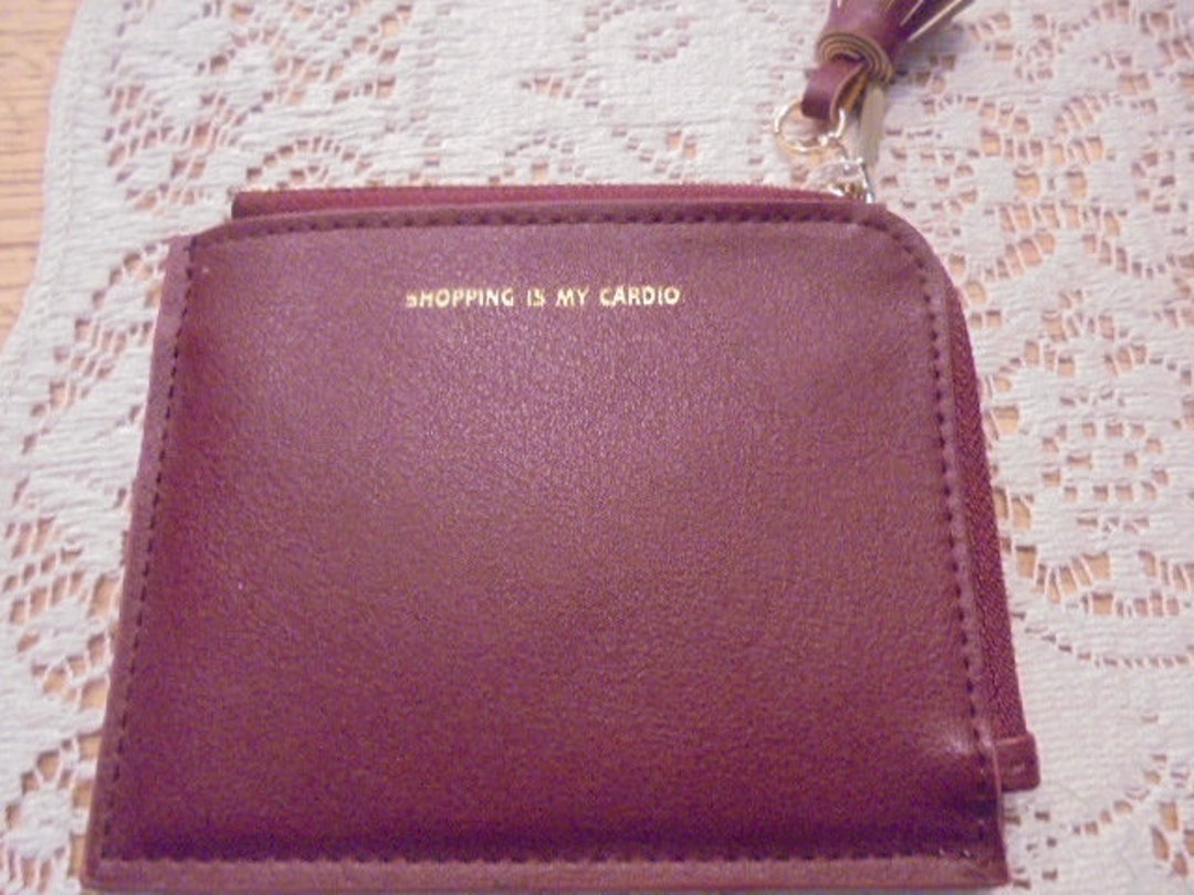 Shopping is My Cardio Wine Red Coin Card Purse - Etsy
