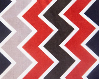 Red Chevron Fabric - Etsy