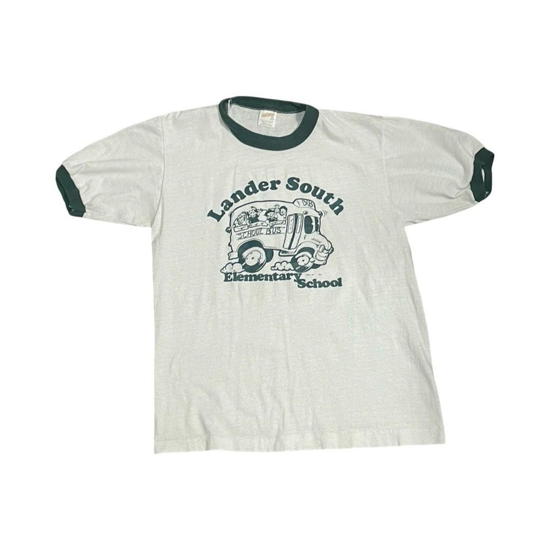 Vintage Lander School Shirt Youth Medium Ringer Tee Sportswear Made USA ...