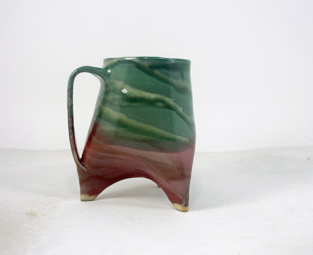 Tripod Cup in Red and Green With Lighter Stripes - Etsy