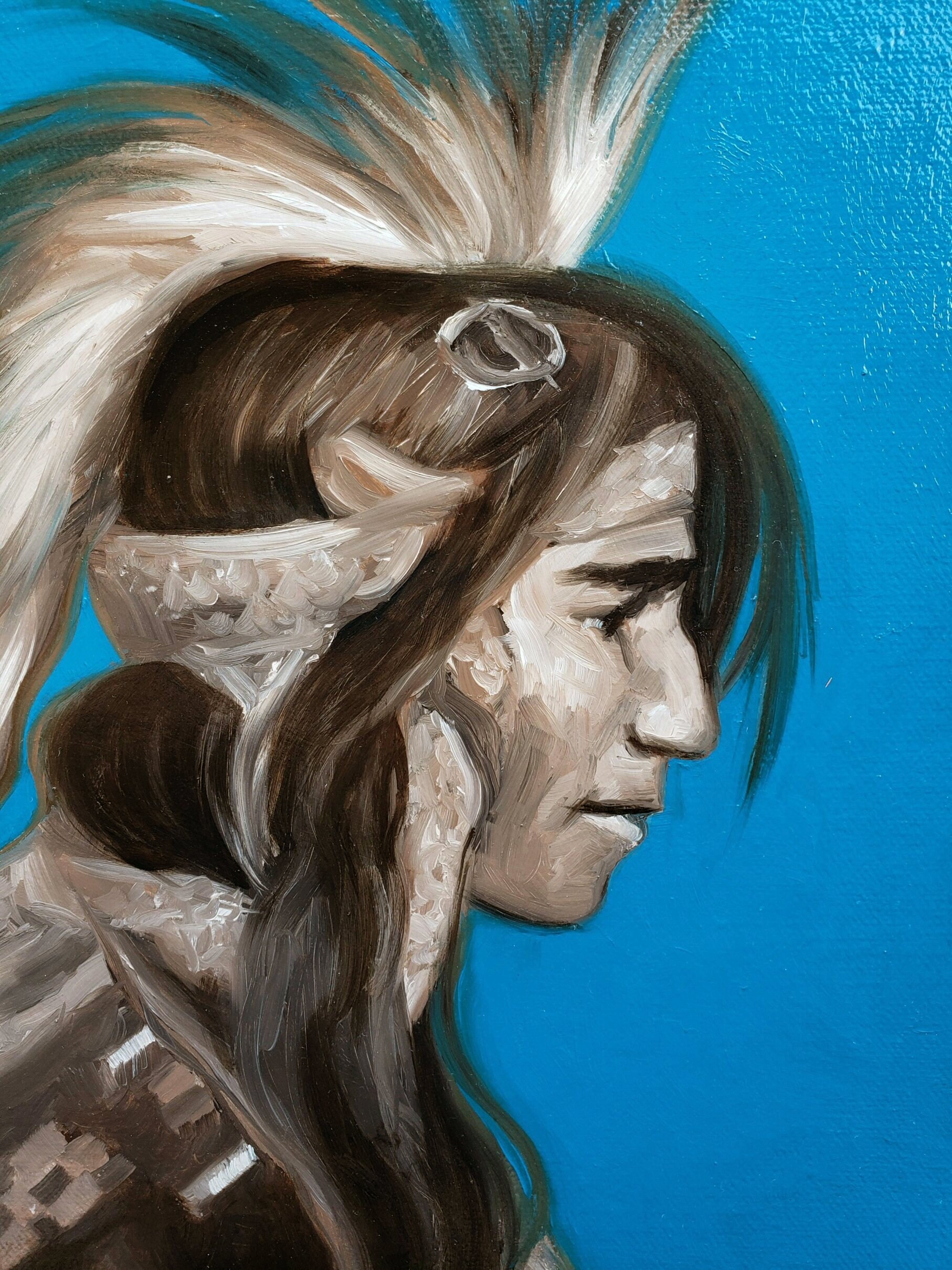 American Indian Art Native American Painting Blue Cree Indian Portrait ...