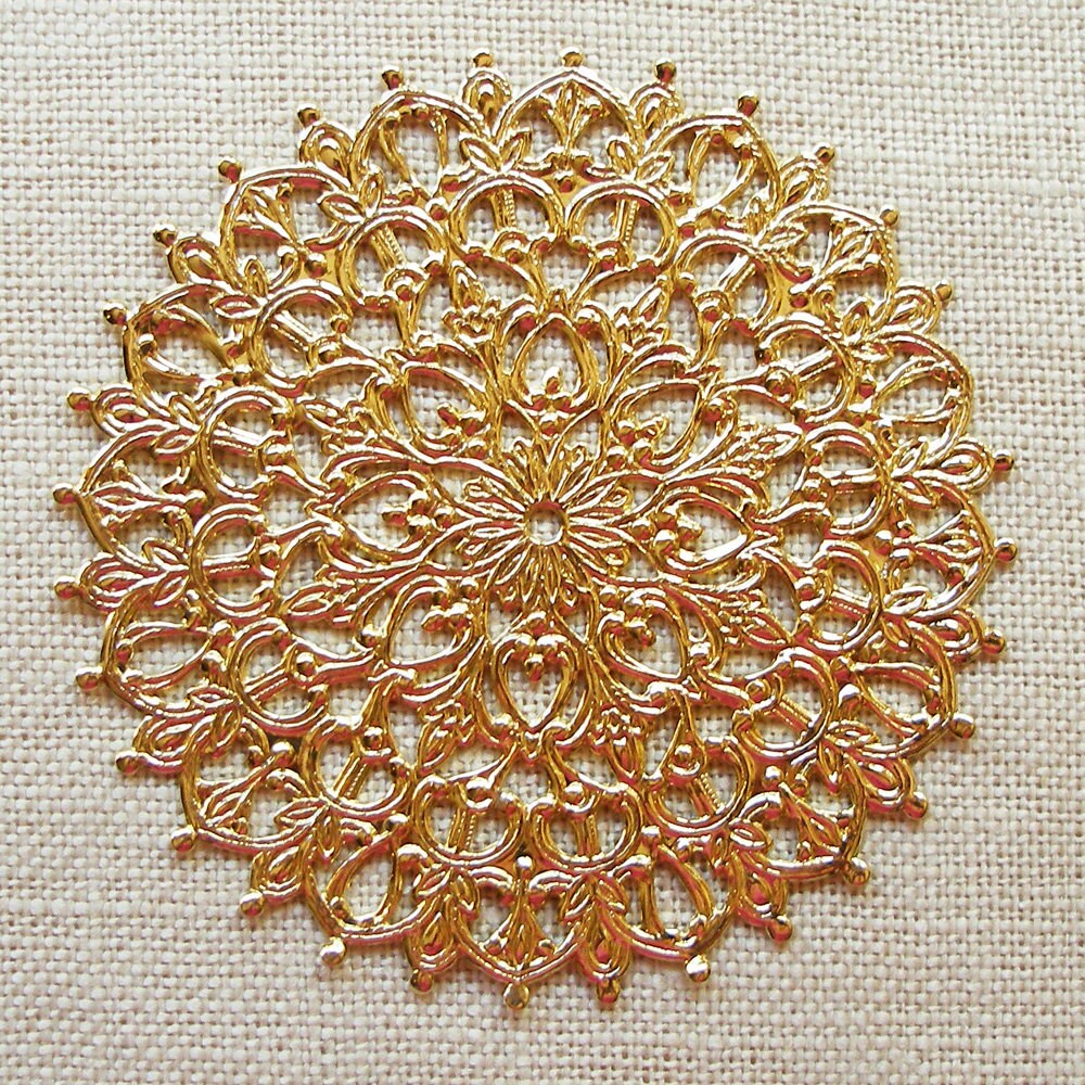 Filigree Snowflake or Sunburst, 22 Karat Gold Plating - Etsy