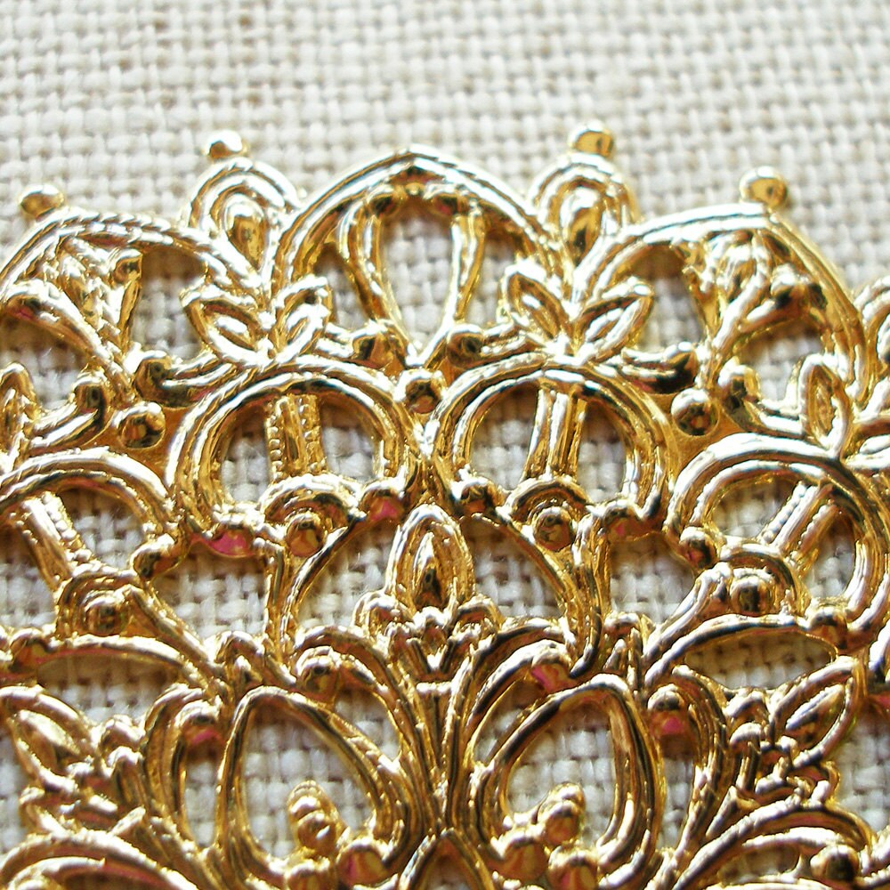 Filigree Snowflake or Sunburst, 22 Karat Gold Plating - Etsy
