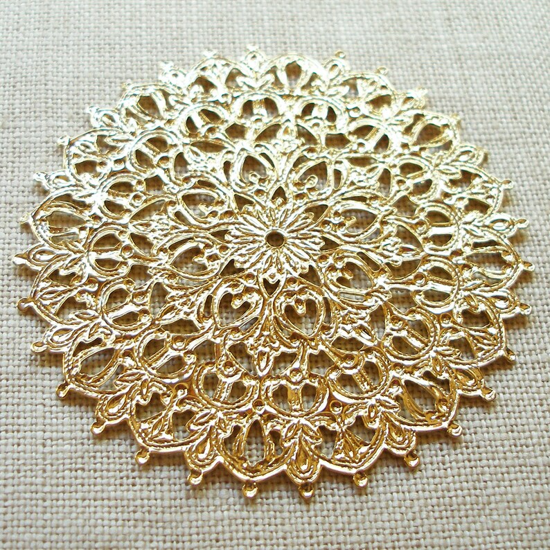 Filigree Snowflake or Sunburst, 22 Karat Gold Plating - Etsy
