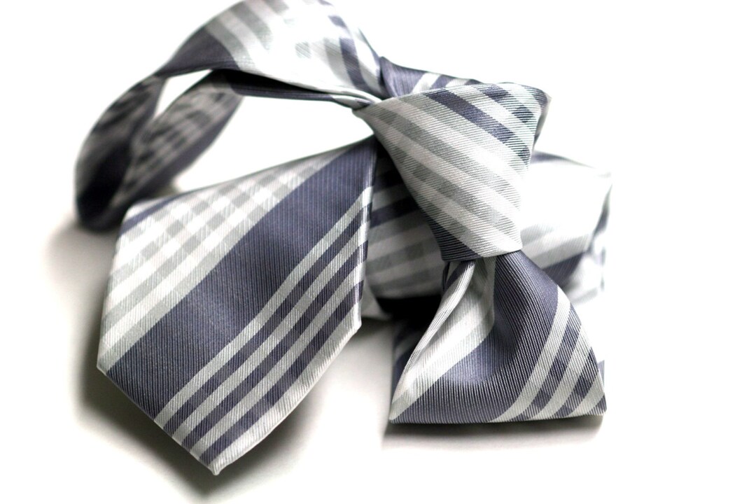 Tie 3 Inch in Plaids With White and Greys - Etsy