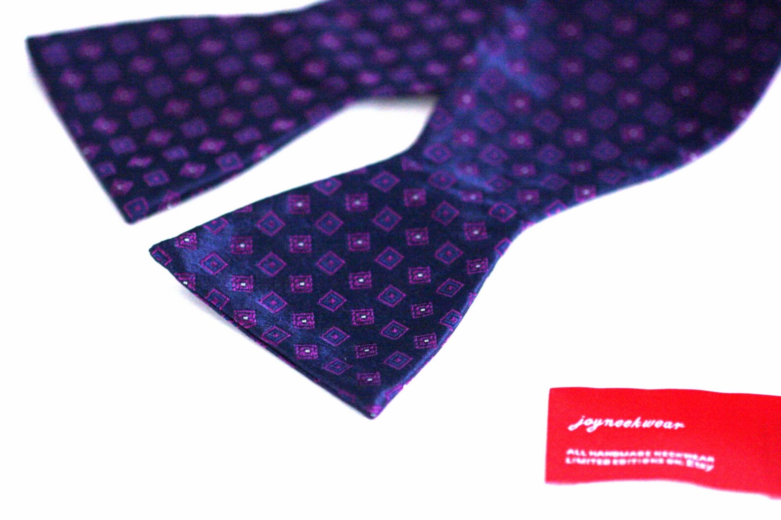 Silk SELF TIED Bow Tie in Cassis Raspberry Purple Navy Blue - Etsy