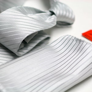 Tie 3 Inch in Stripes in Silver Grey on Silver Grey - Etsy