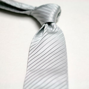 Tie 3 Inch in Stripes in Silver Grey on Silver Grey - Etsy