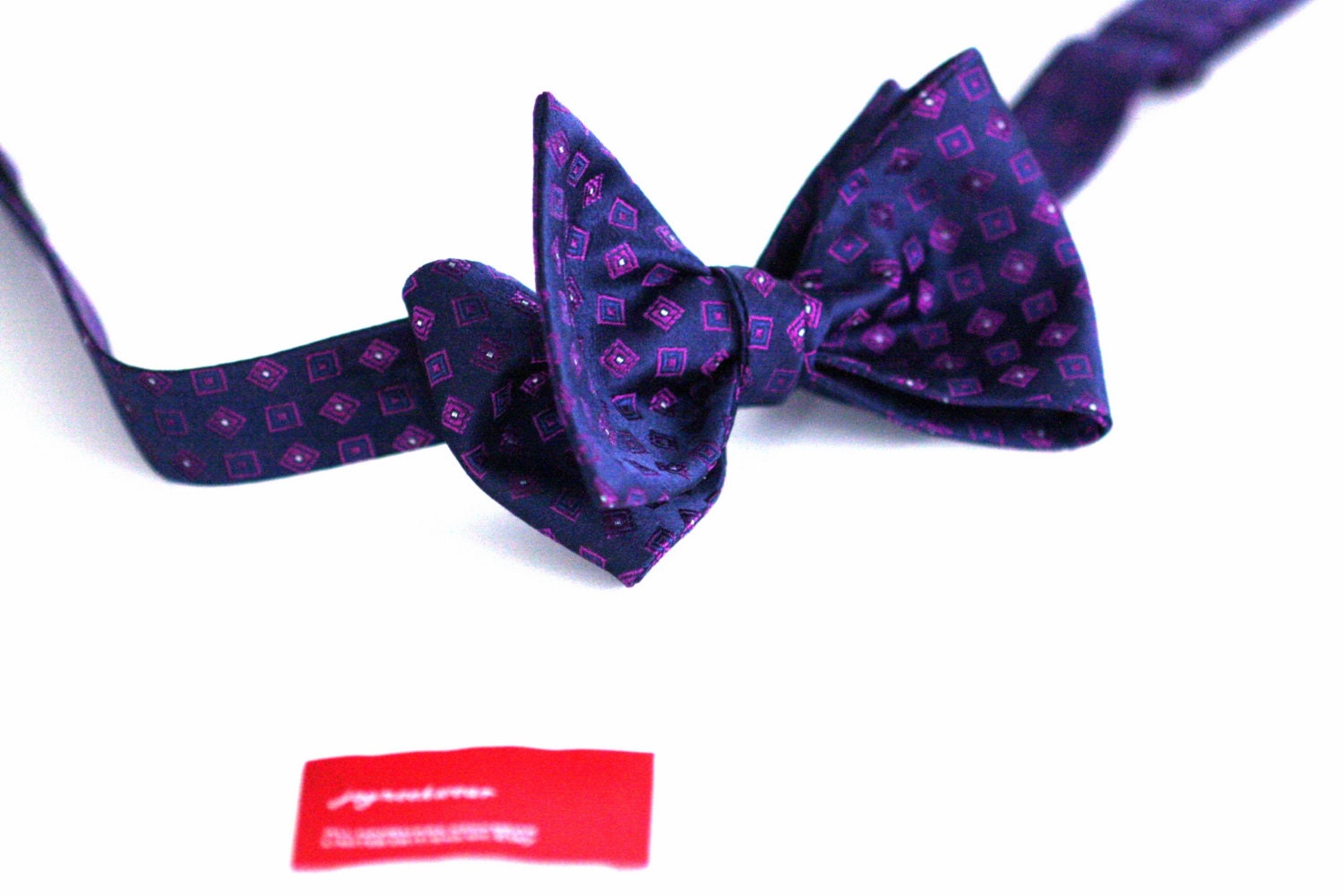 Silk SELF TIED Bow Tie in Cassis Raspberry Purple Navy Blue - Etsy
