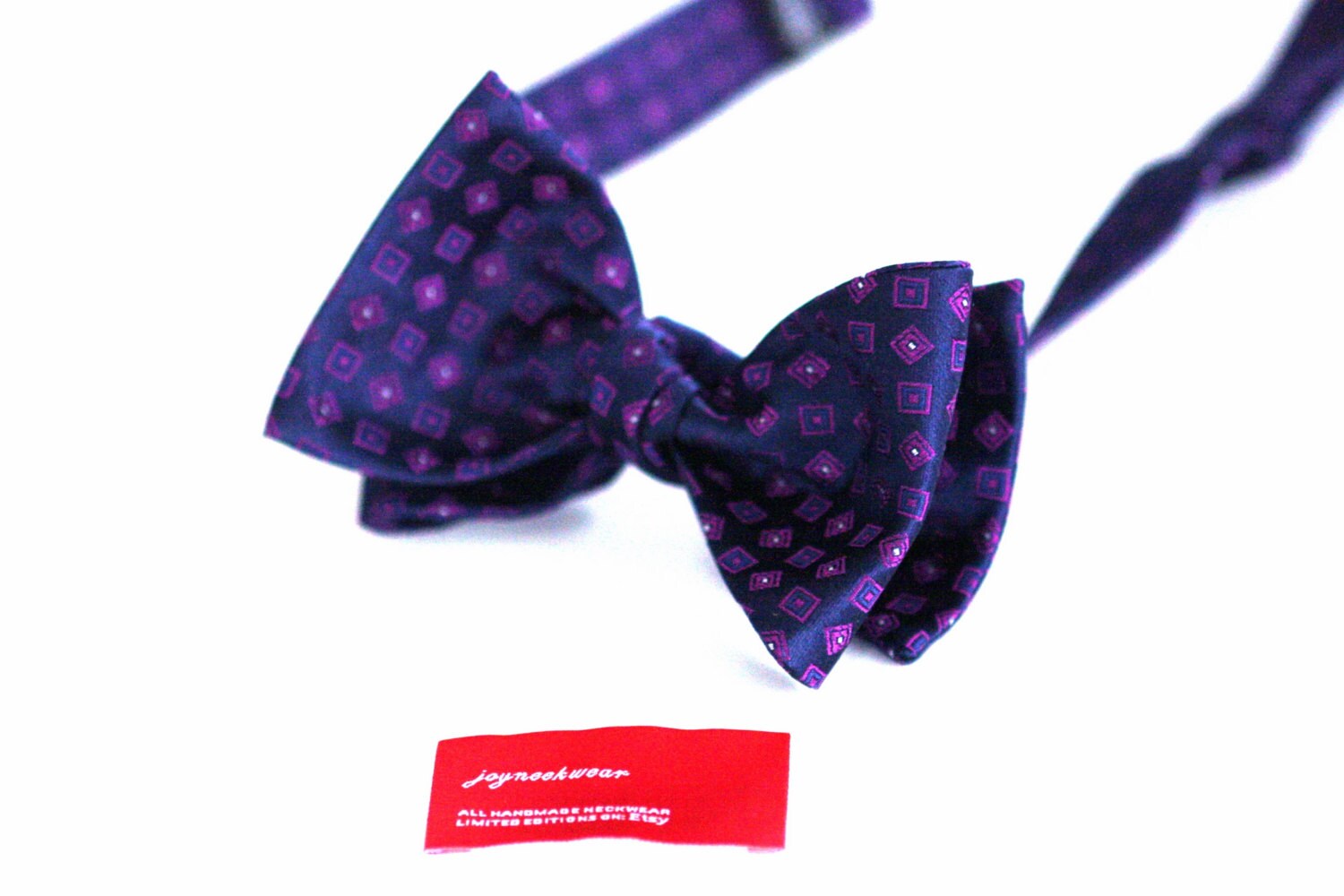 Silk SELF TIED Bow Tie in Cassis Raspberry Purple Navy Blue - Etsy