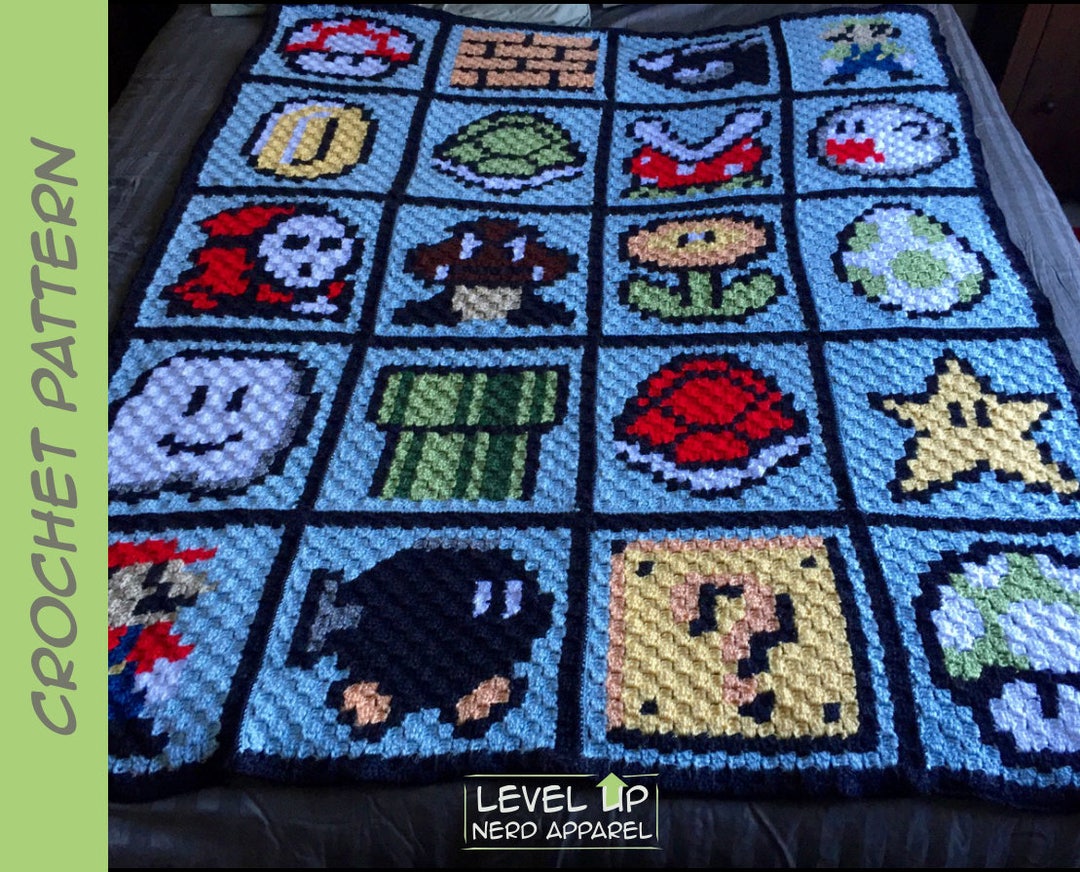 Video Game Pixel Blanket CROCHET PATTERN || 60" X 48" || Instant ...