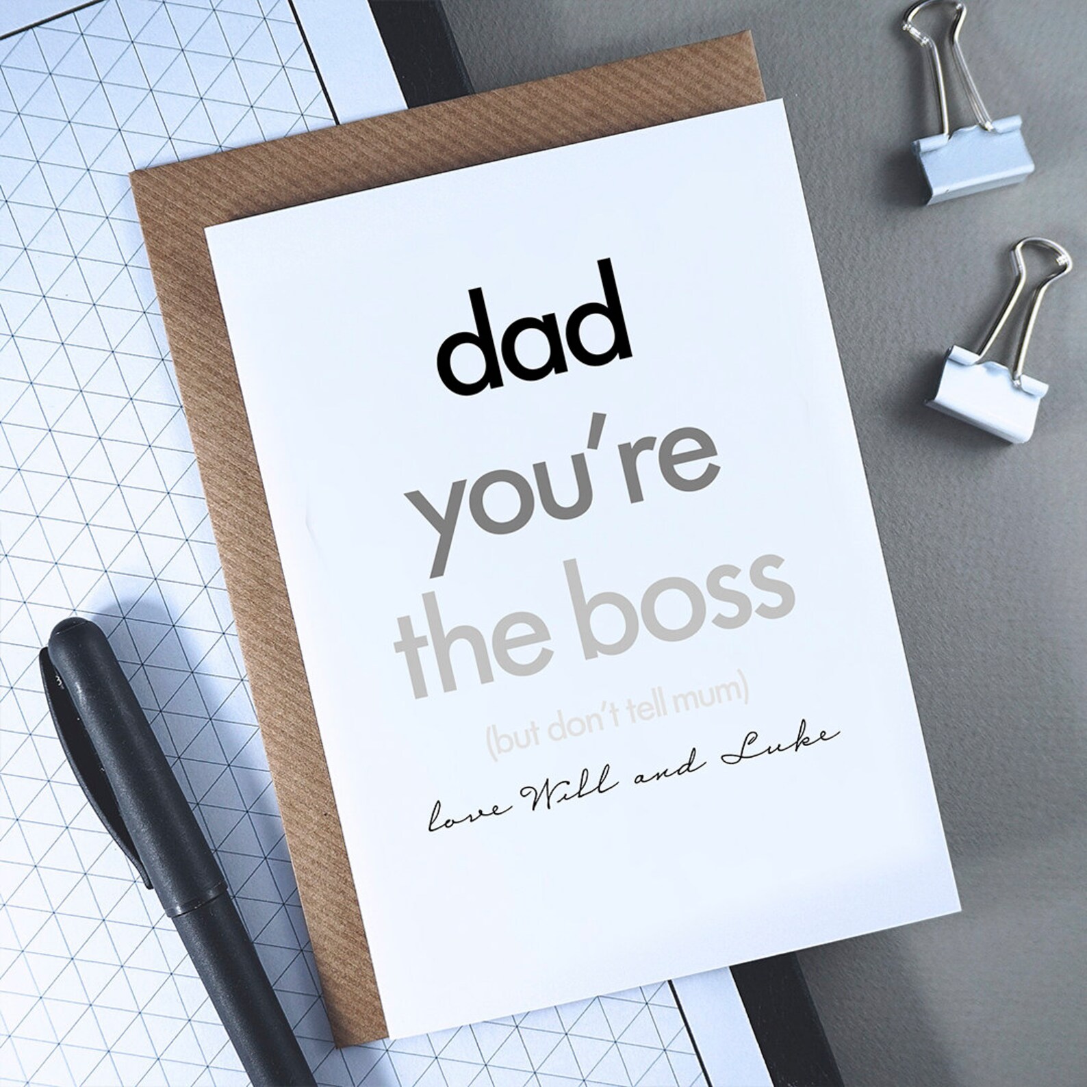 Funny Birthday Card for Dad Dad You're the Boss Dad - Etsy