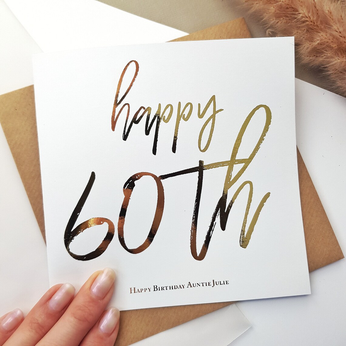60th Foiled Birthday Card Special Personalised Birthday Card - Etsy
