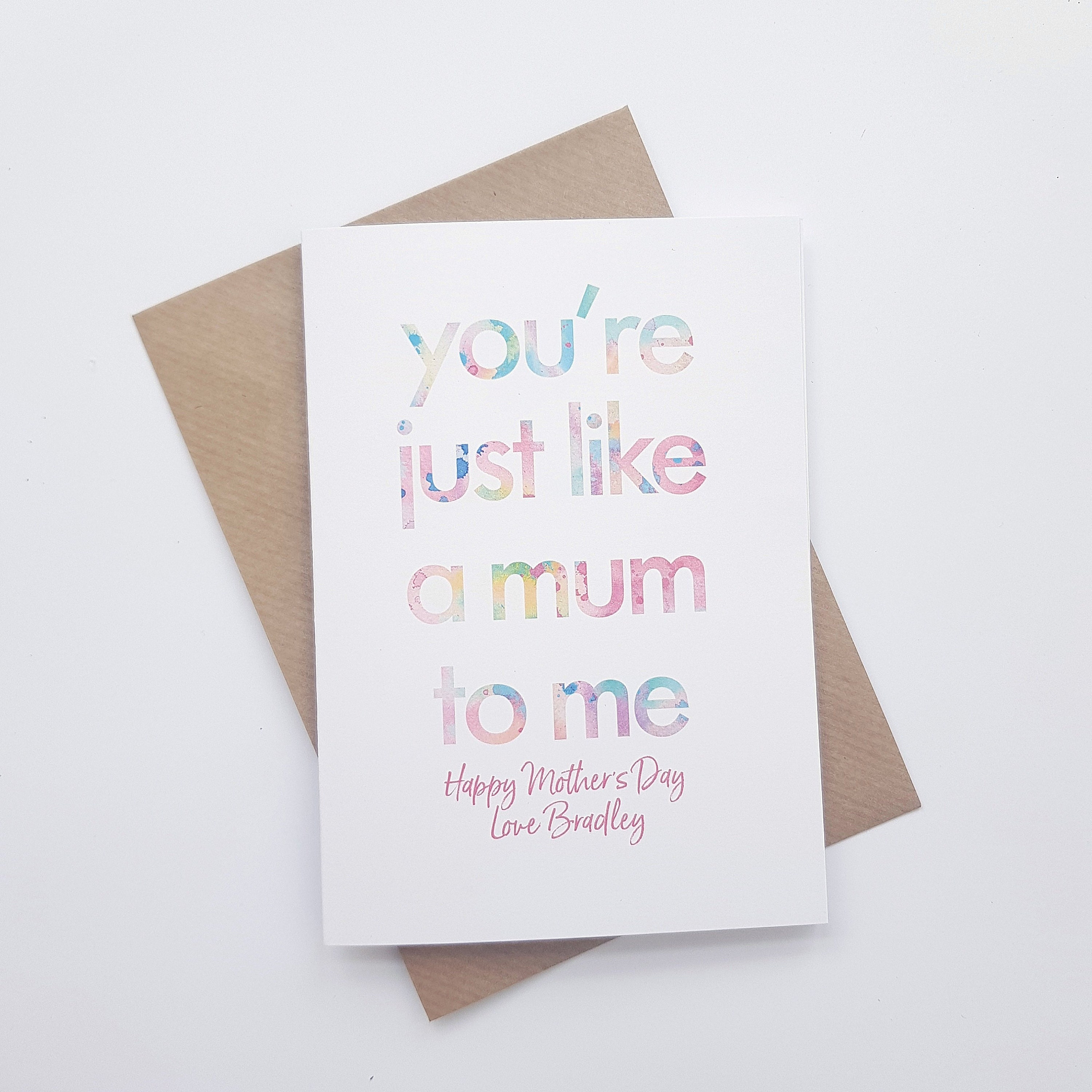 Just Like A Mum to Me | Personalised Mother’s Day Card for Step Mum - Etsy