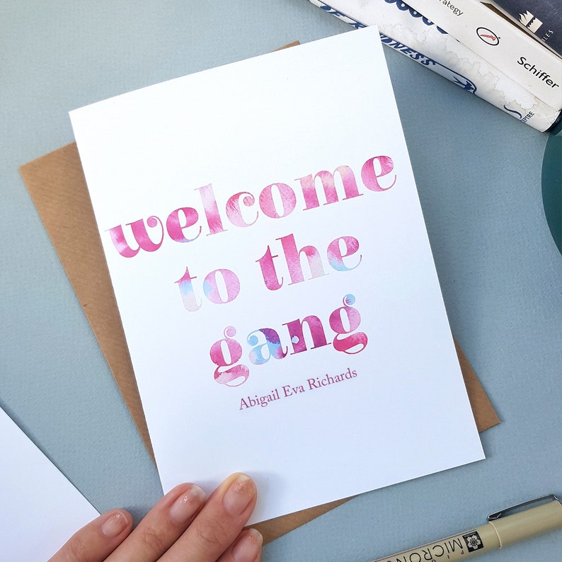 Welcome to the Gang New Baby Girl Card Newborn | Etsy