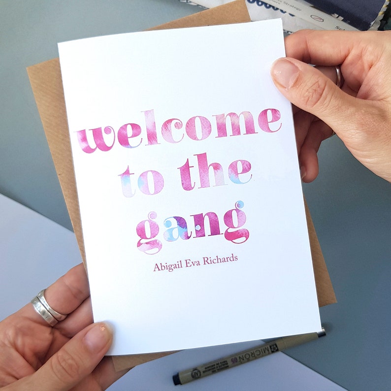 Welcome to the Gang New Baby Girl Card Newborn Personalised Card - Etsy