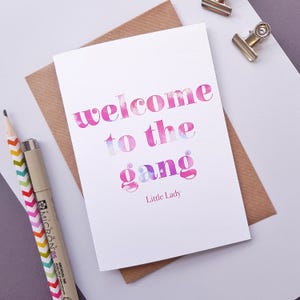 Welcome to the Gang | New Baby Girl Card | Newborn | Personalised Card ...