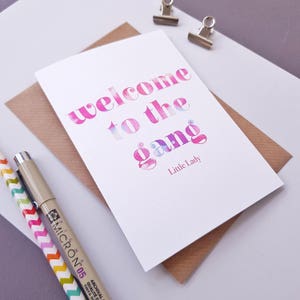 Welcome to the Gang | New Baby Girl Card | Newborn | Personalised Card ...