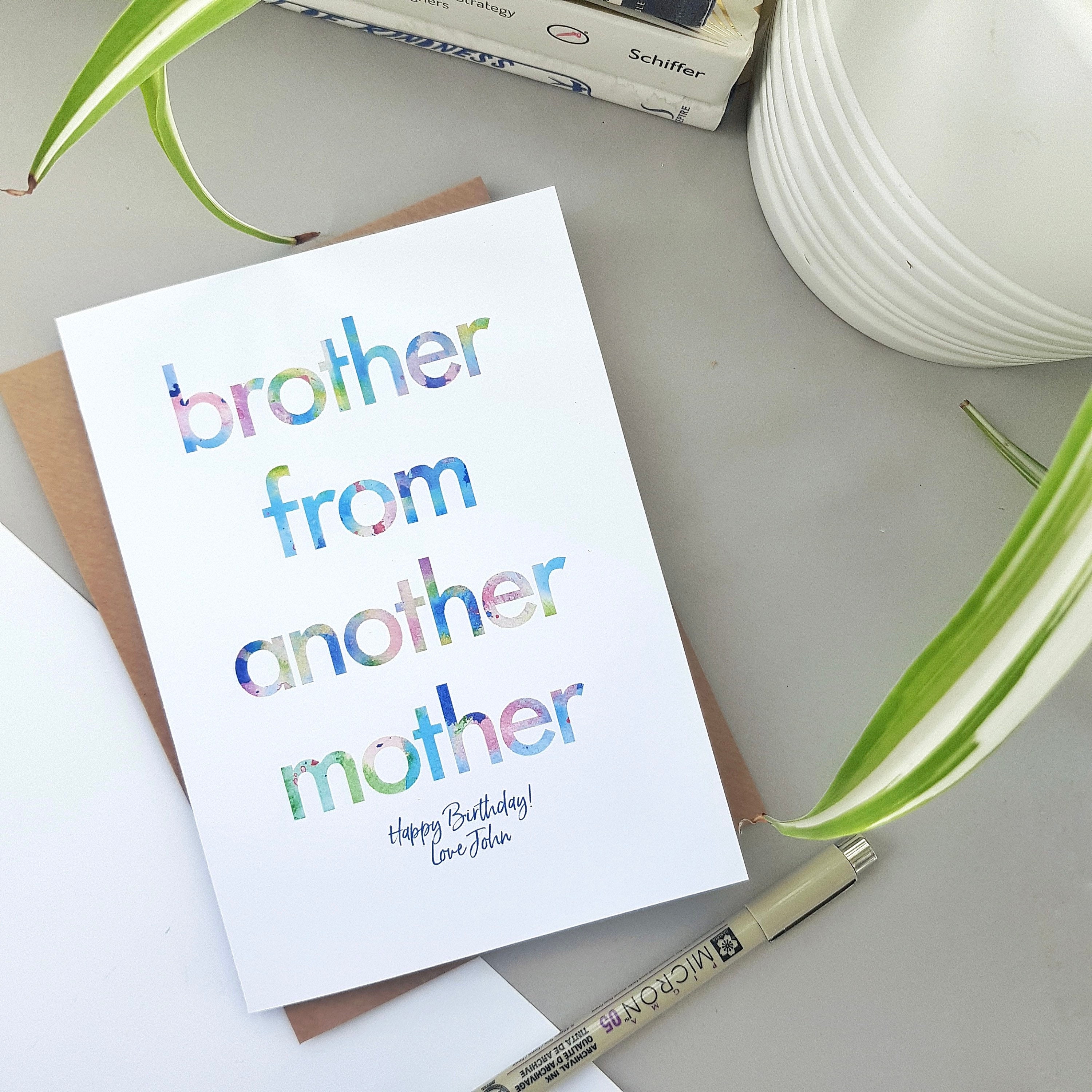 Brother From Another Mother Funny Birthday Card for Friend, Brother ...