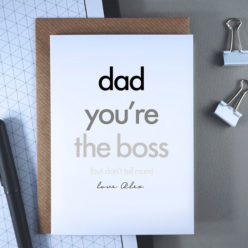 Funny Birthday Card for Dad Dad You're the Boss Dad - Etsy