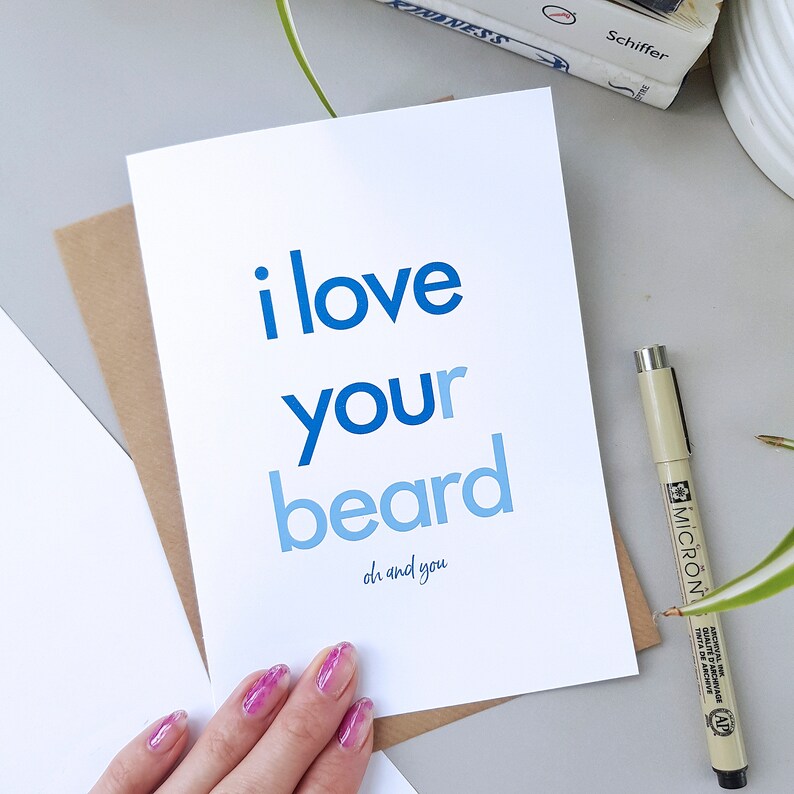 I Love Your Beard | Valentine's Day Card for Boyfriend or Husband ...