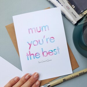 Personalised Mother's Day Card for the Best Mum, Mummy, Mammy Mum You ...
