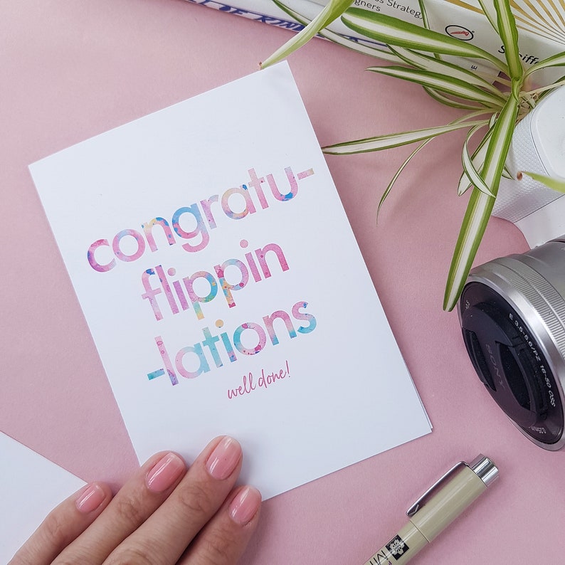 Congratu Flippin Lations Congratulations Card New Job - Etsy