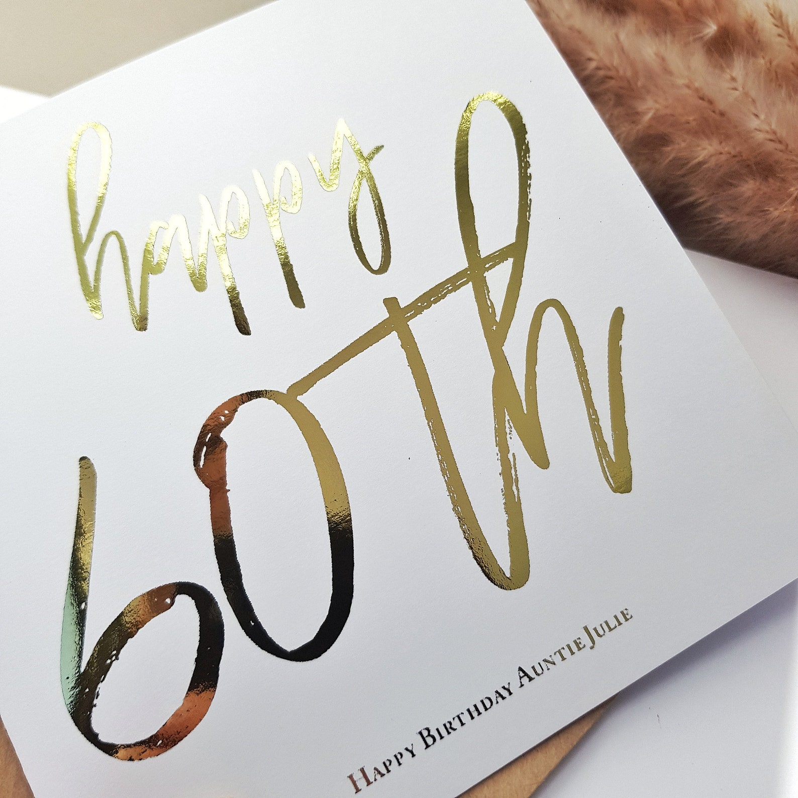 60th Foiled Birthday Card Special Personalised Birthday Card - Etsy