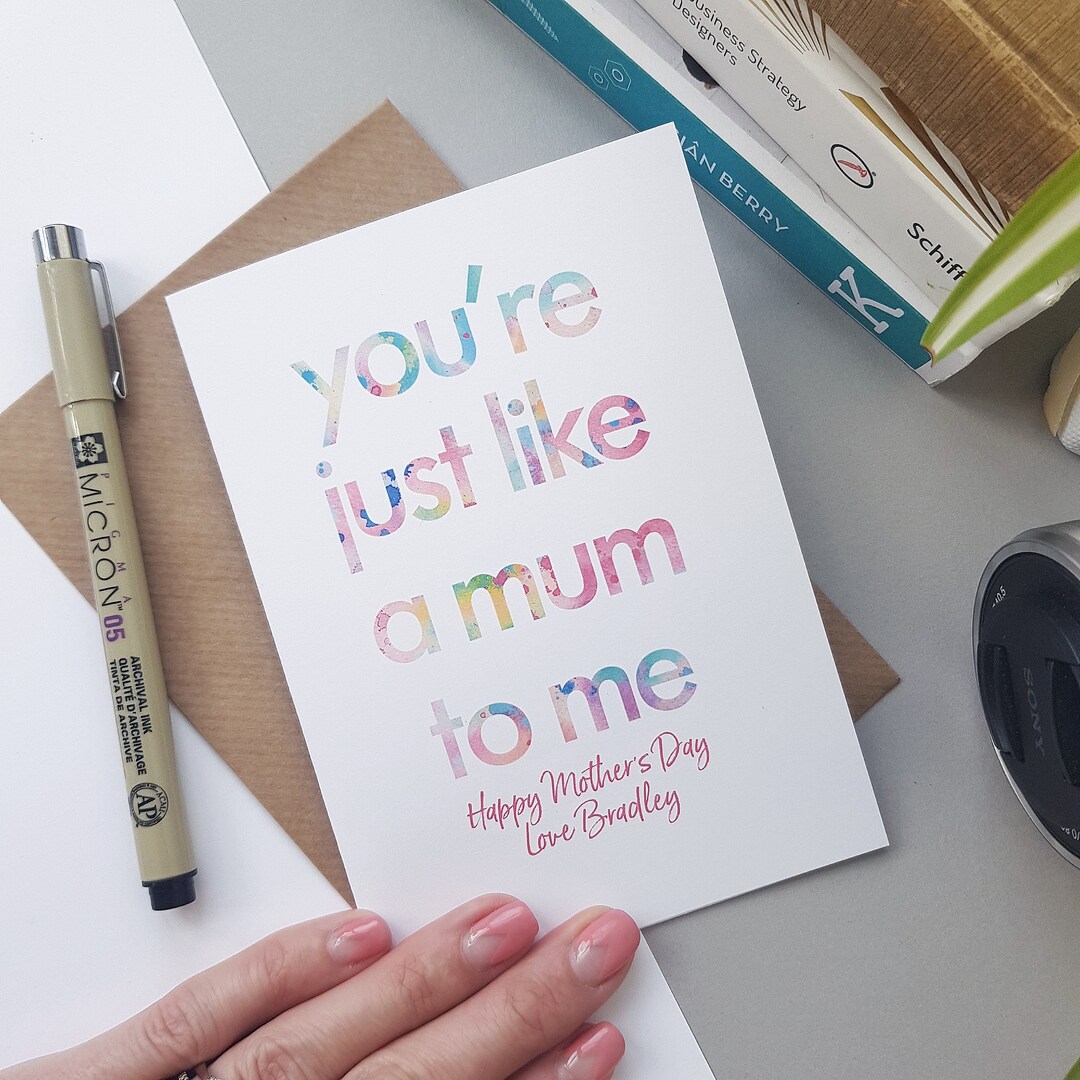 Just Like A Mum to Me Personalised Mothers Day Card for Step Mum - Etsy