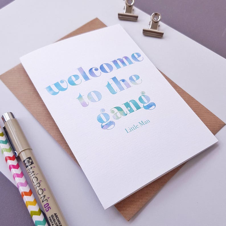 Welcome to the Gang New Baby Boy Card Newborn - Etsy