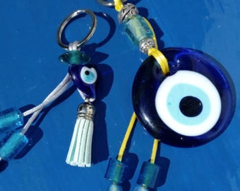 Greek Mati Keychain - Etsy