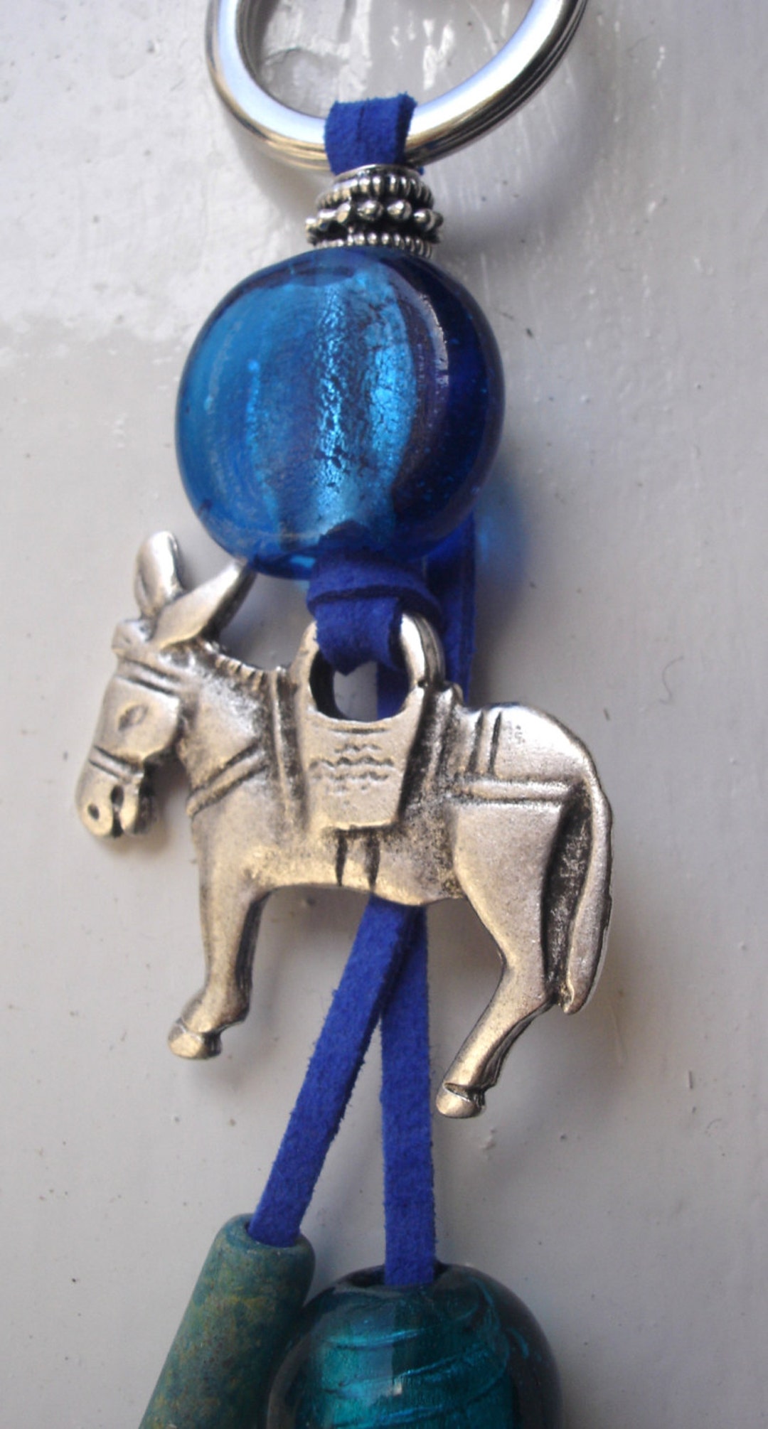 Blue Donkey Keychain Greece Horse Bag Accessory Greek Riding Animal ...