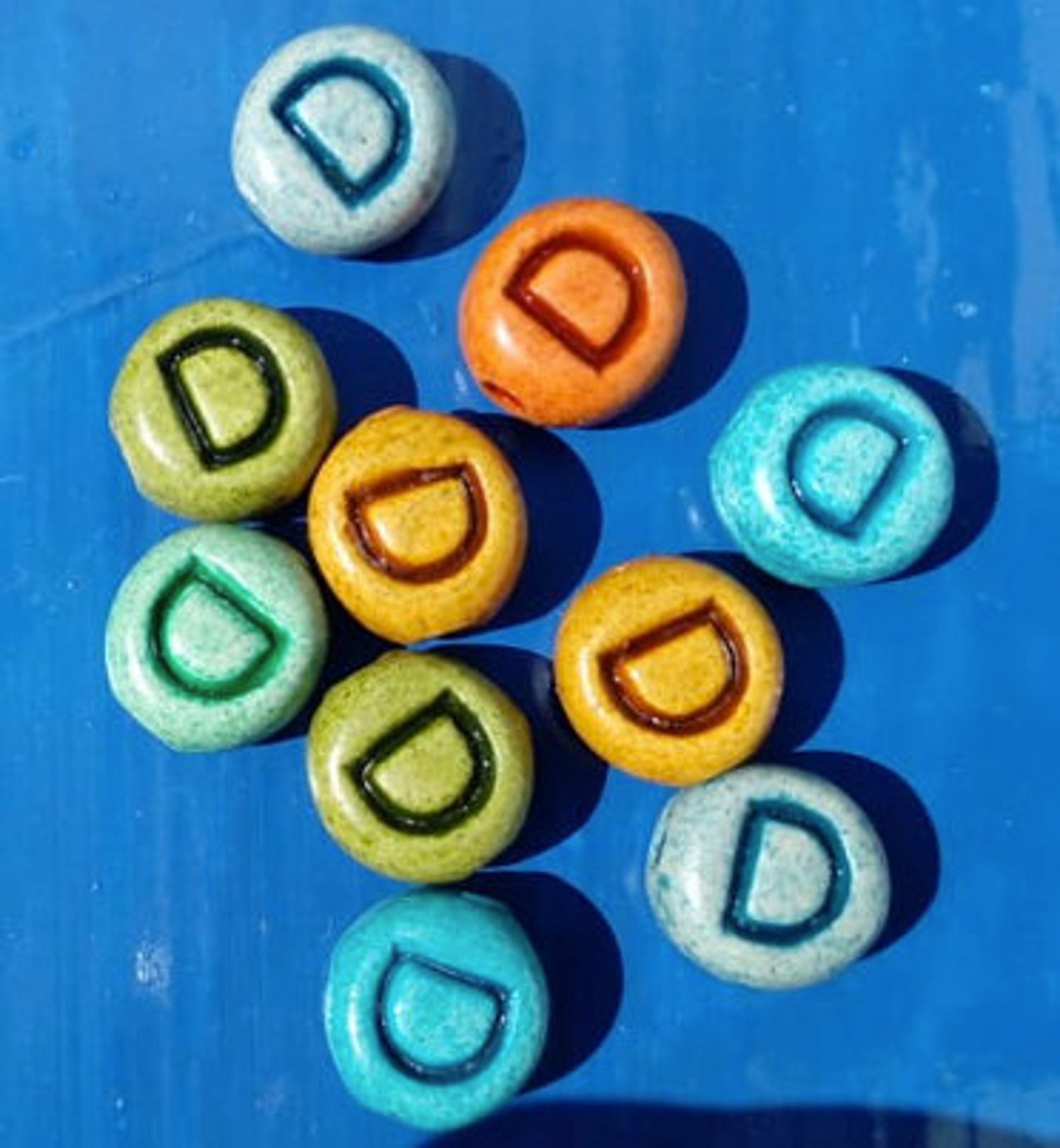 Letter D Delta Greek ceramic beads Greek alphabets beads set | Etsy