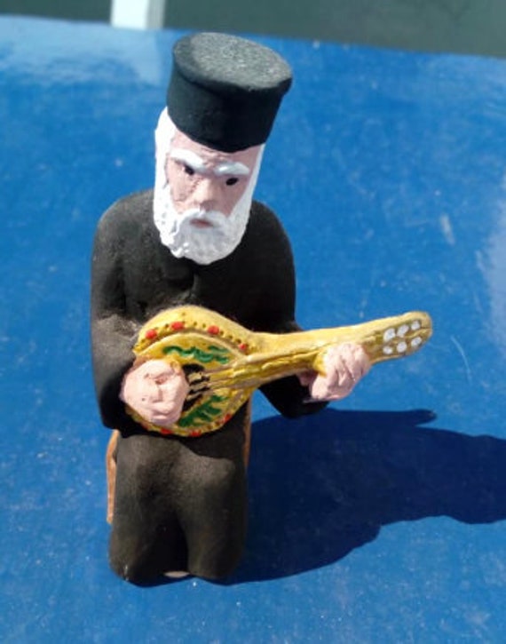 Ceramic Greek Figure Miniature Pope Priest Orthodox Bibelot | Etsy