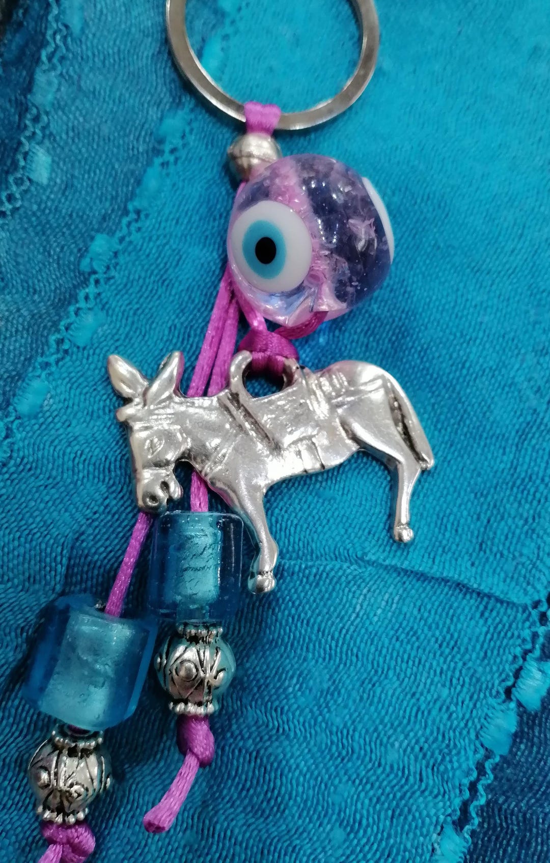 Donkey Keyring With Good Luck Eye - Etsy
