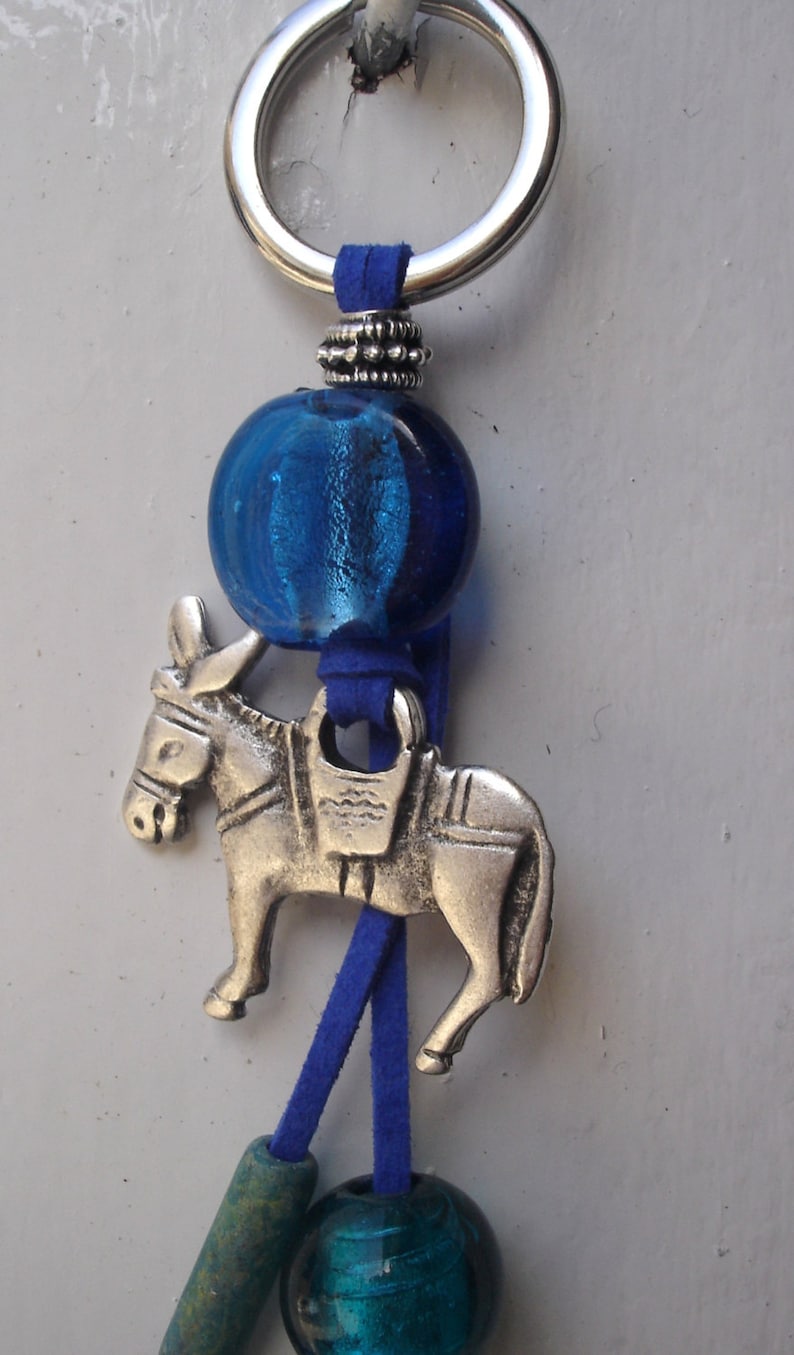 Blue Donkey Keychain Greece Horse Bag Accessory Greek Riding Animal ...