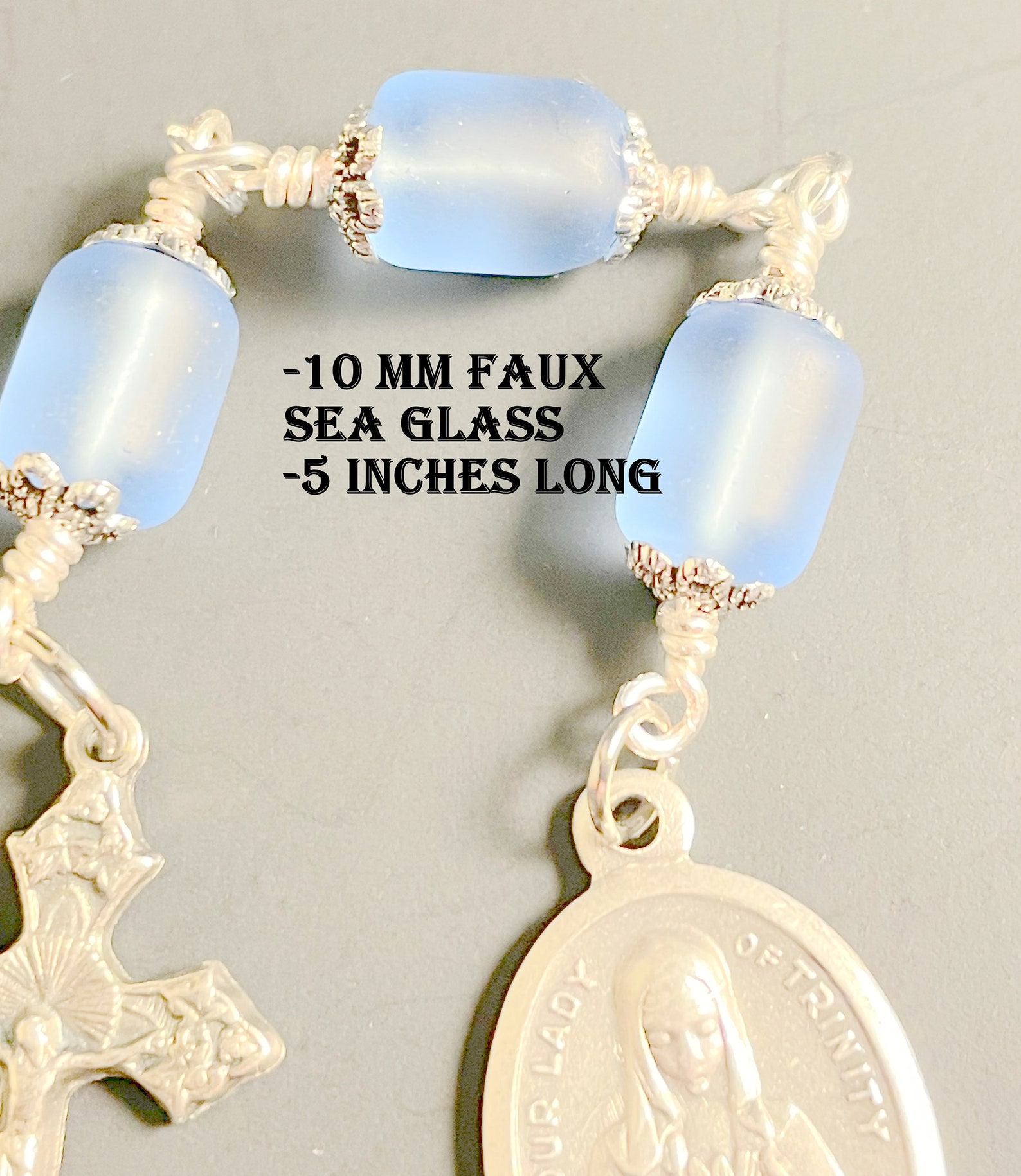 Our Lady of the Trinity Chaplet in Man-made Sea Glass 3 Hail - Etsy