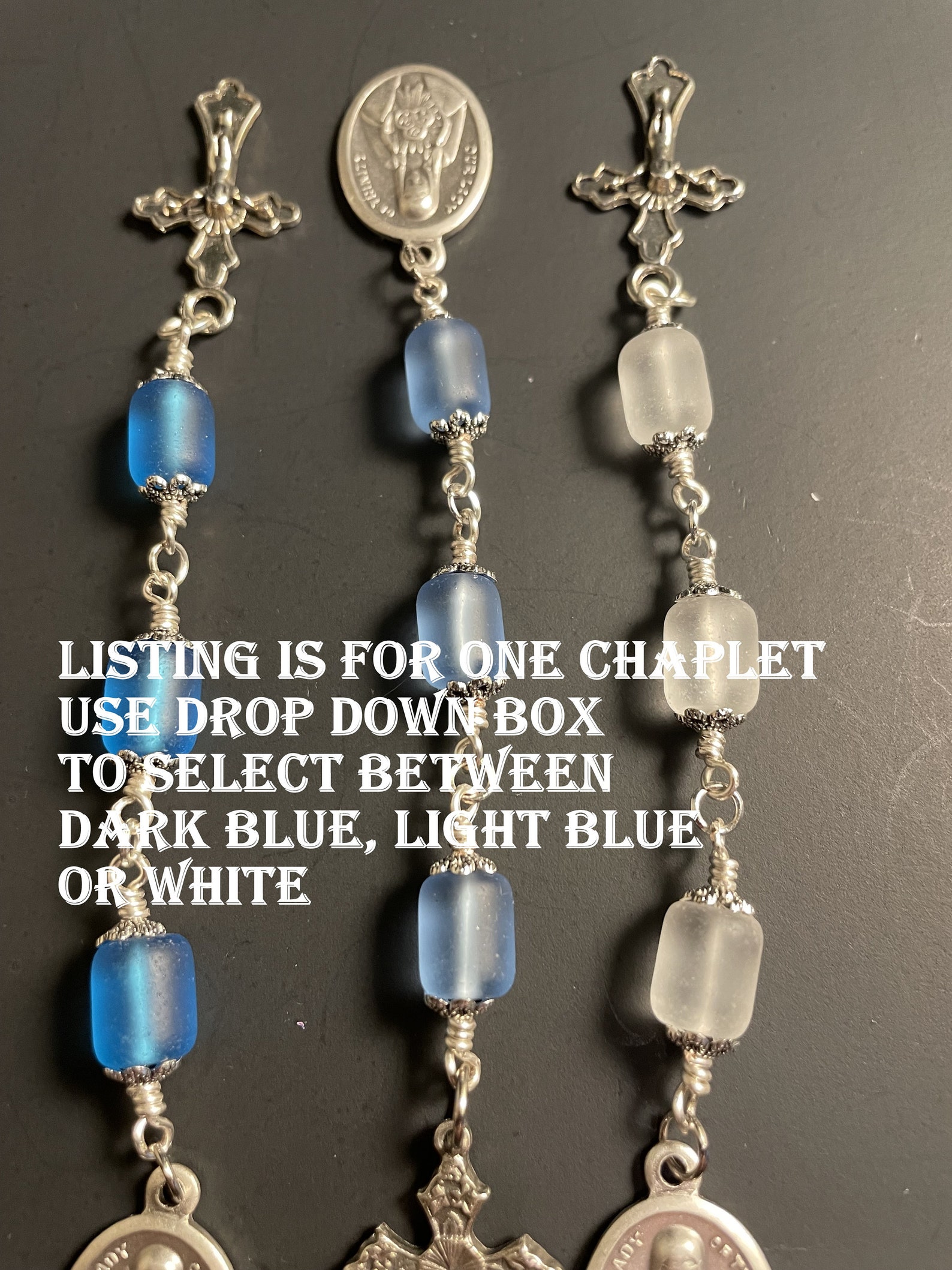 Our Lady of the Trinity Chaplet in Man-made Sea Glass 3 Hail - Etsy